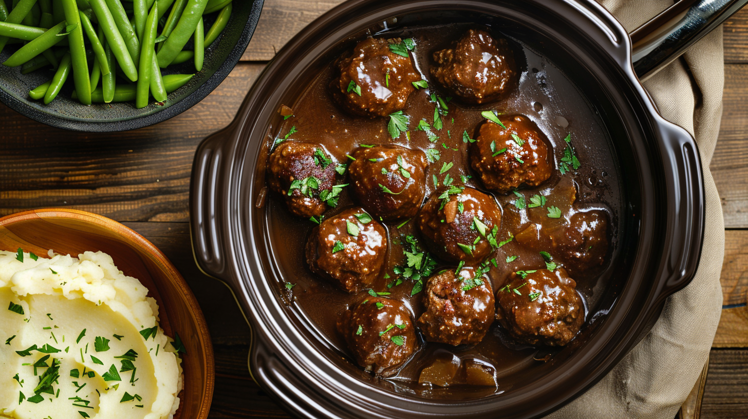 Slow Cooker Salisbury Steak Meatballs - Urban Comfort St Pete