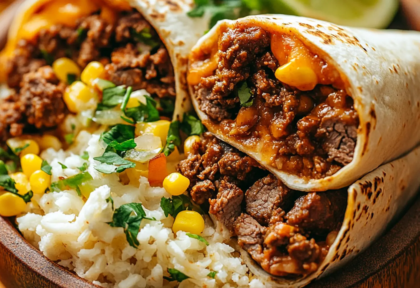 Beef Burritos With Rice, Beans, and Cheese - Urban Comfort St Pete