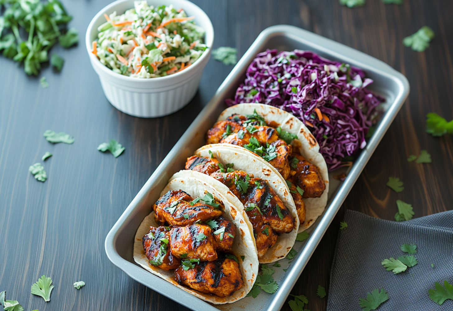 Slow Cooker BBQ Chicken Tacos With Fresh Slaw - Urban Comfort St Pete
