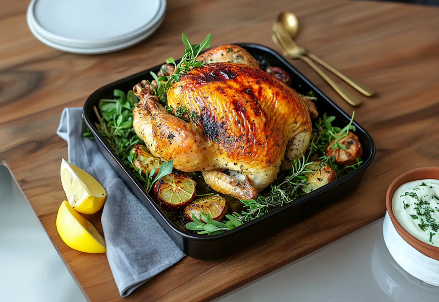 Lemon Herb Roasted Chicken With Garlic - Urban Comfort St Pete