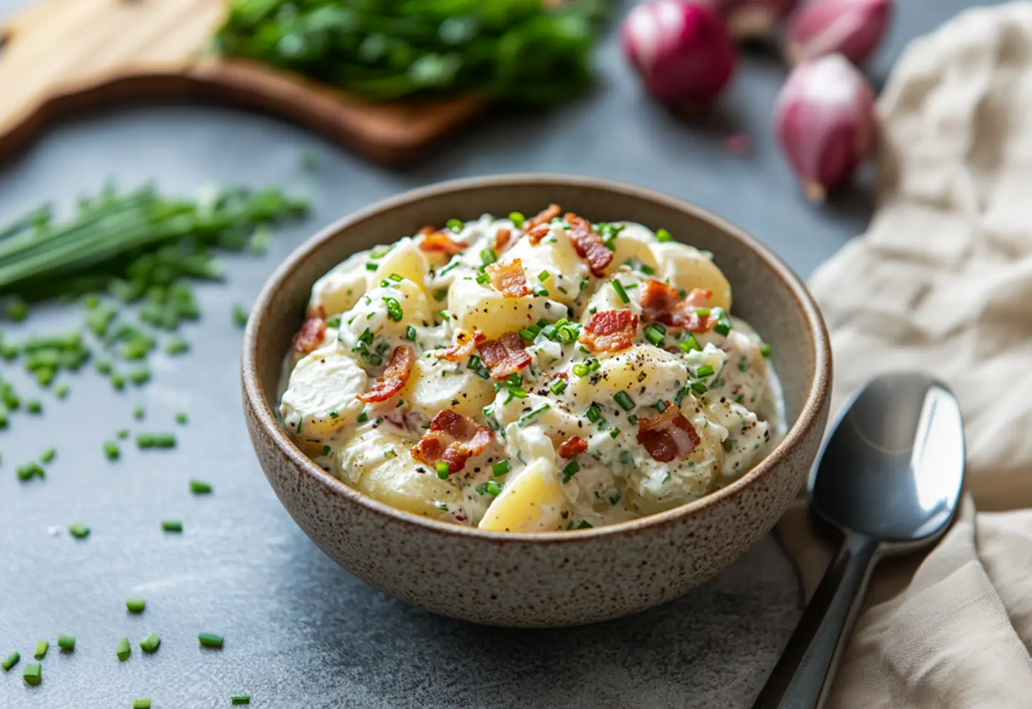 Loaded Potato Salad With Bacon and Chives - Urban Comfort St Pete